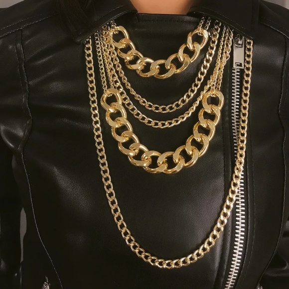 Jewelry Multilayer Gold Color Chain Link Necklace Poshmark